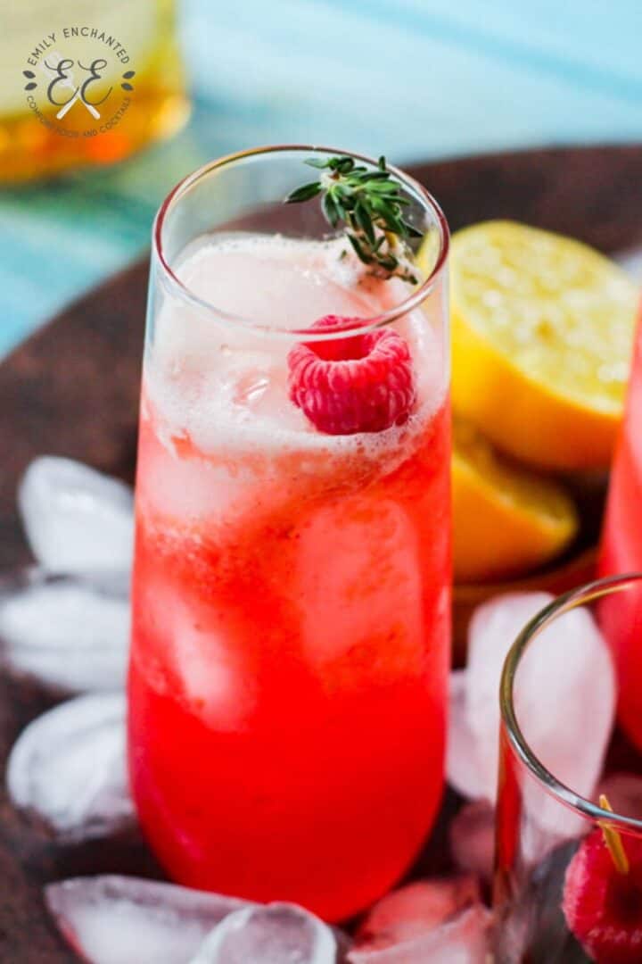The Best Peach Whiskey Lemonade Recipe with Raspberry