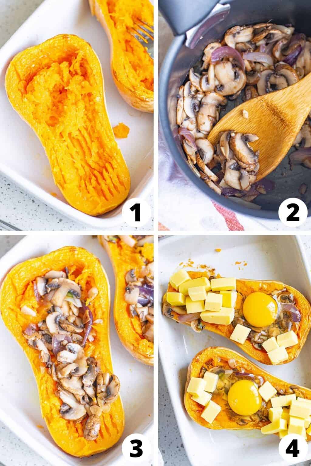 The Best Breakfast Butternut Squash Stuffed with Mushrooms and Onions