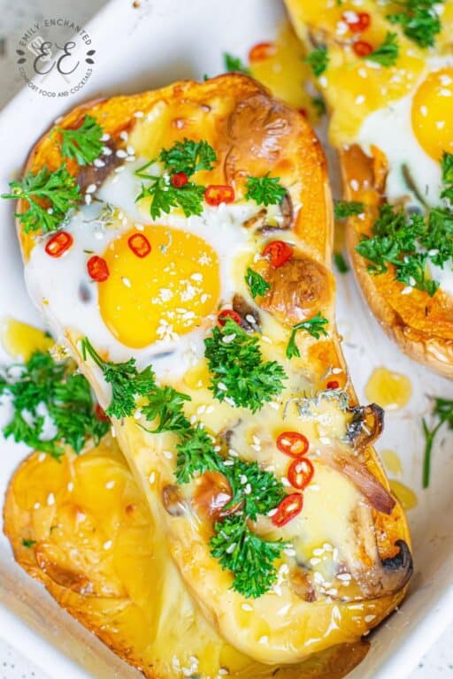 The Best Breakfast Butternut Squash Stuffed with Mushrooms and Onions