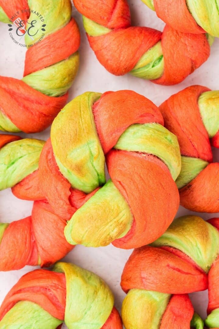 The Best Red and Green Homemade Christmas Bagels from Scratch