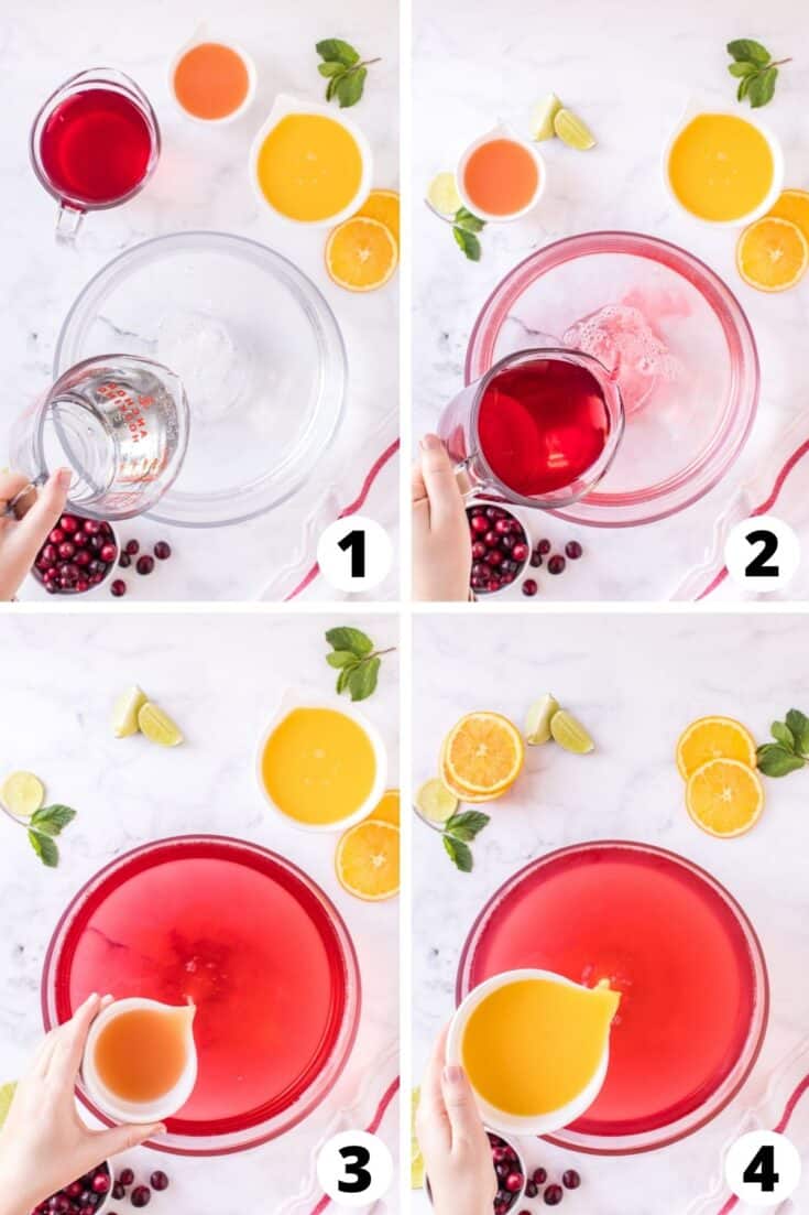 Christmas Punch with Sprite, Mint, Cranberry, Grapefruit and Orange