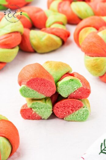 The Best Red and Green Homemade Christmas Bagels from Scratch