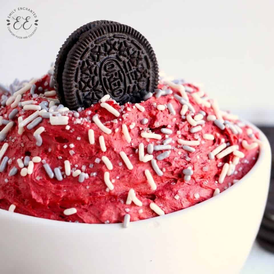 Red Velvet Dip Easy Dessert Recipe Made with Cake Mix
