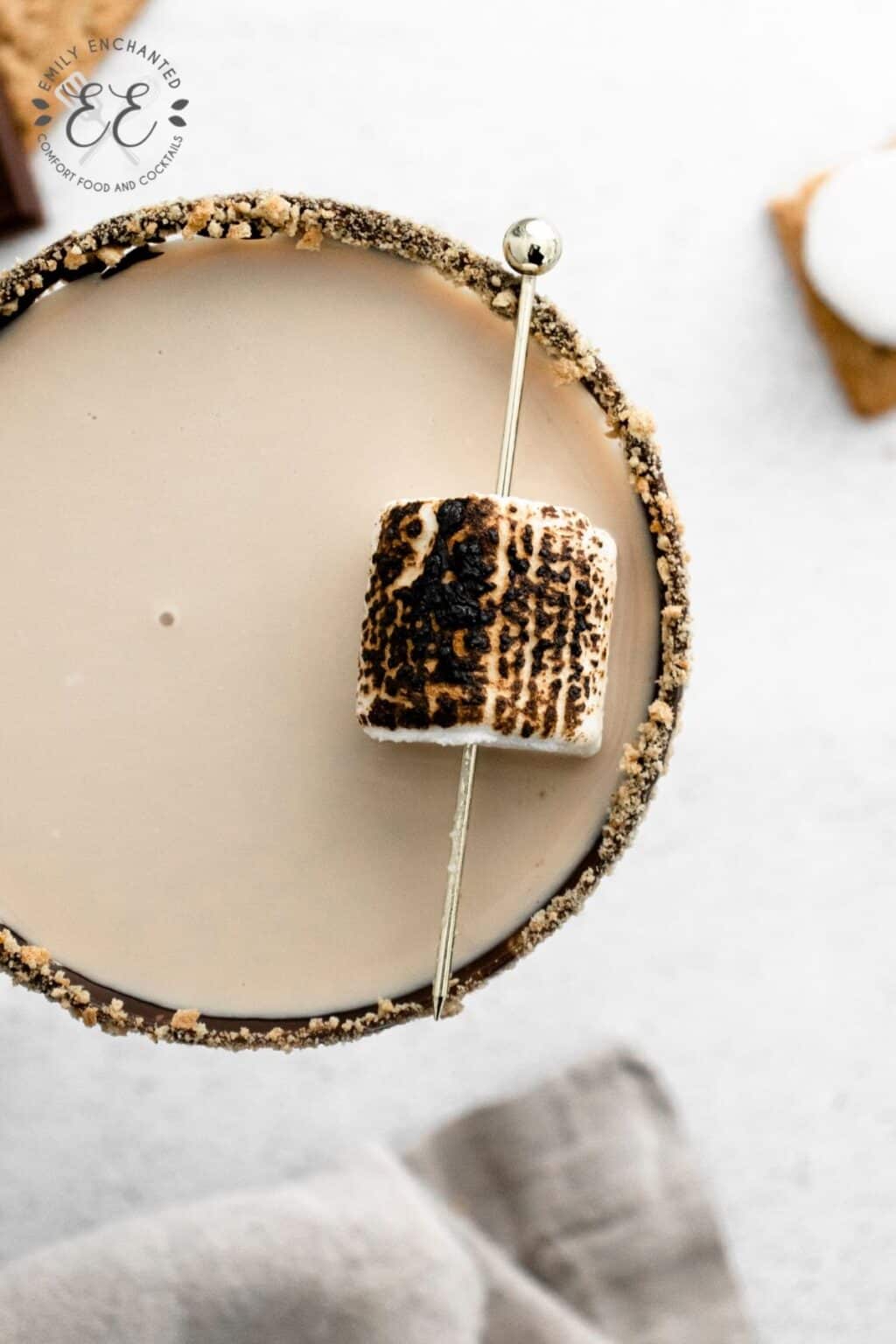 Amazing S’mores Martini with Toasted Marshmallow