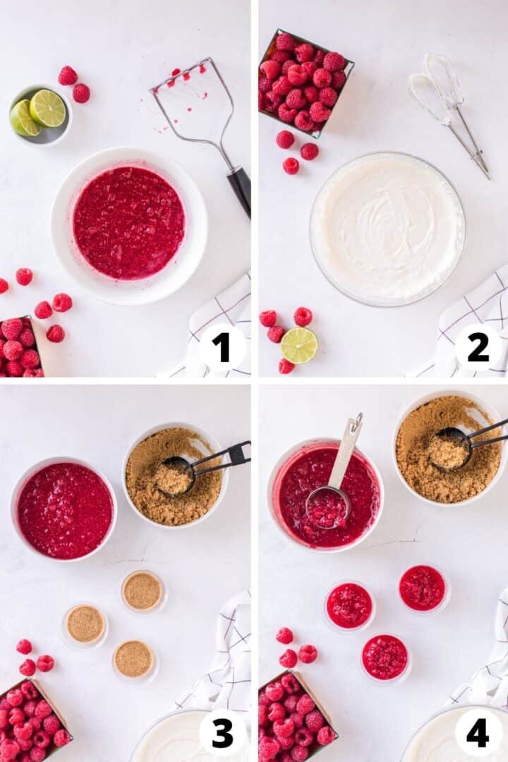 Easy No Bake Raspberry Cheesecake Shooters