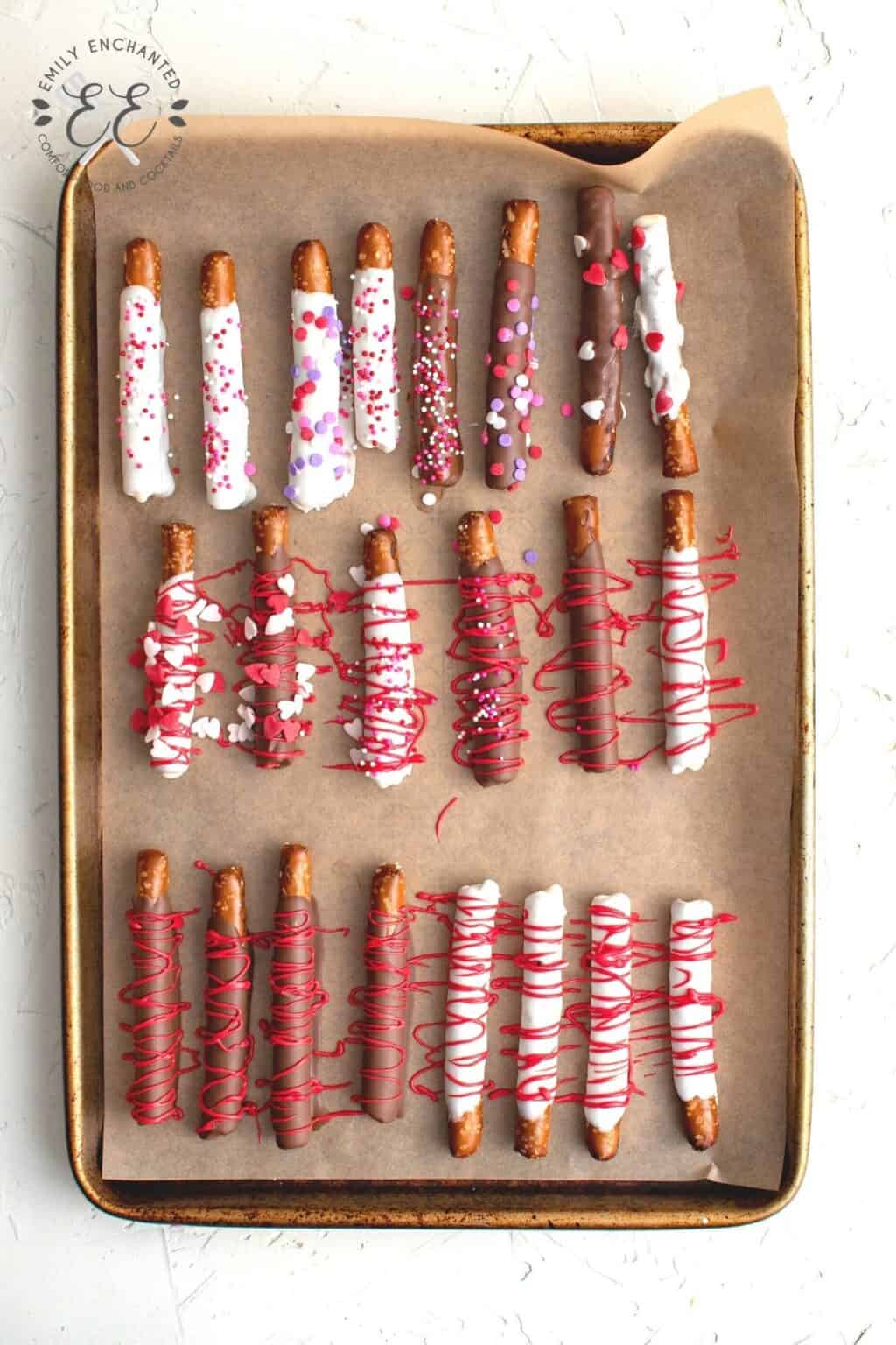 Valentine's Day Chocolate Covered Pretzels