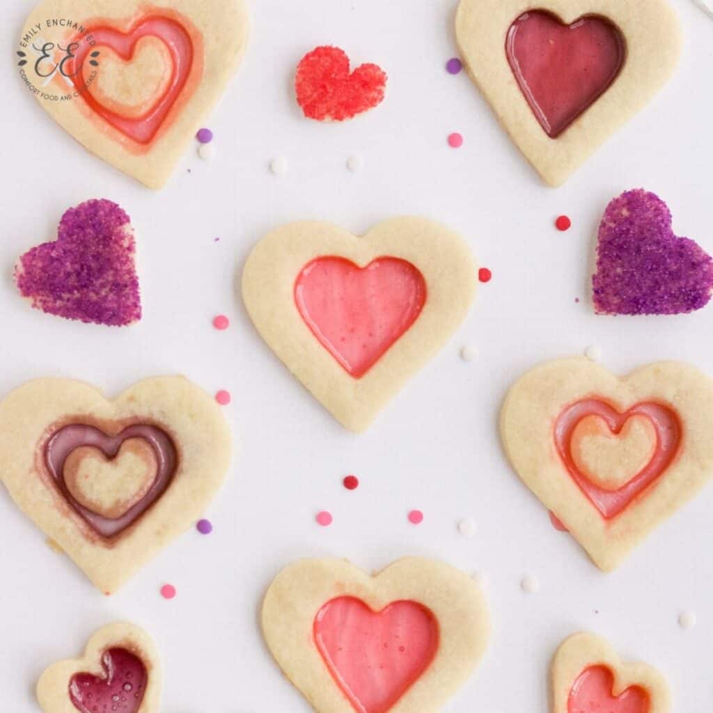 Beautiful Heart Shaped Stained Glass Cookies