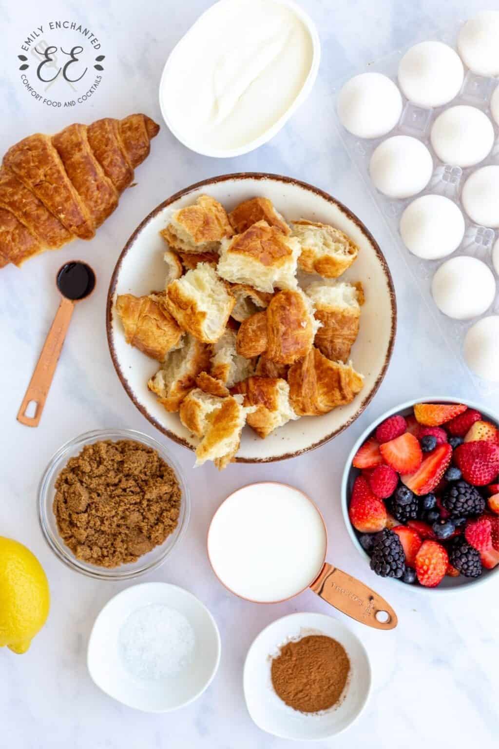 Best Berry Croissant Bake with Mixed Berries and Powdered Sugar