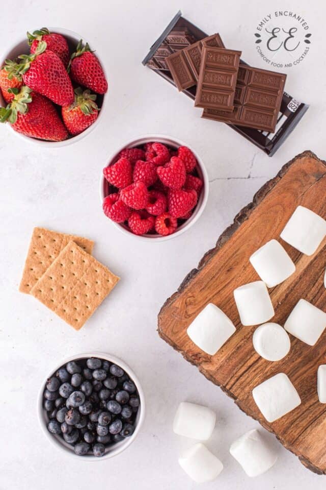 The Best Fruit S'mores with Strawberries, Raspberries and Blueberries