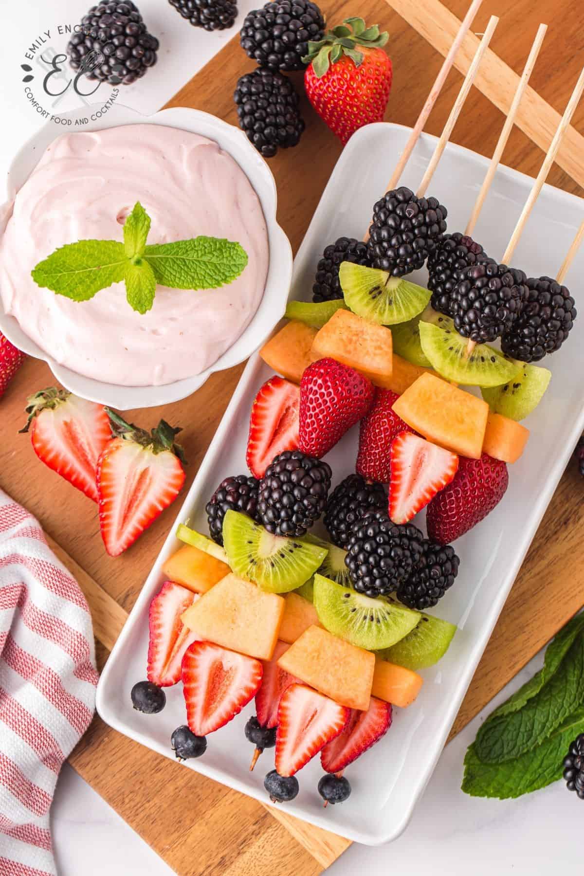 The Best Fruit Kabobs with Cream Cheese Dip - So Delicious!