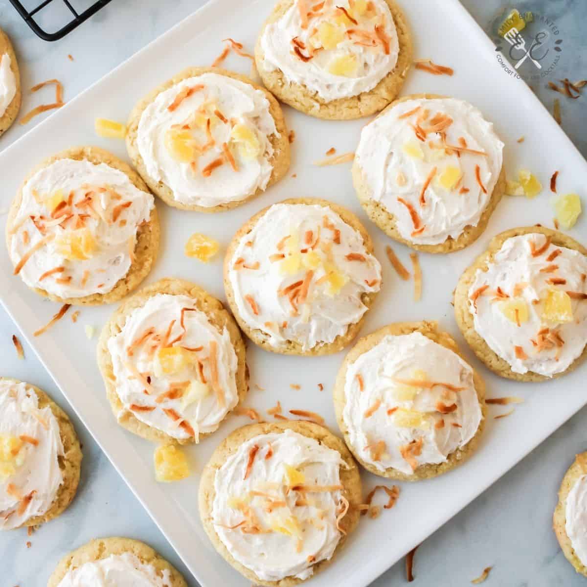 The Best Pina Colada Cookies (Tropical Pineapple Cookies with Coconut)