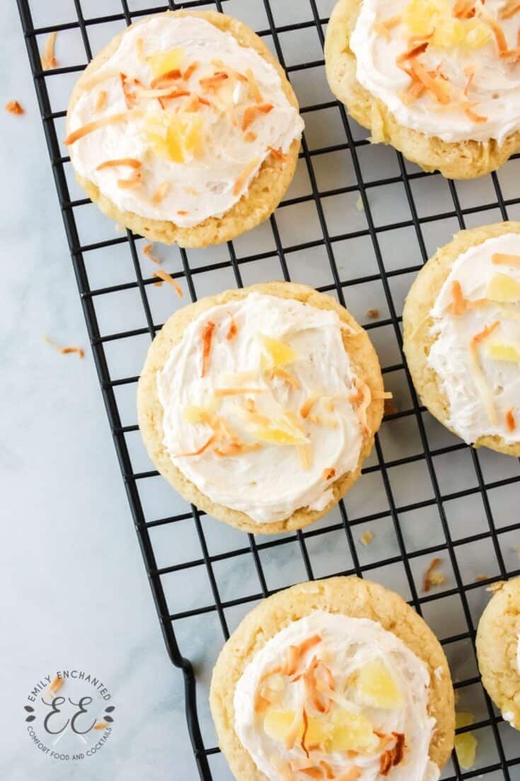 The Best Pina Colada Cookies (Tropical Pineapple Cookies with Coconut)