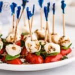 The Best Caprese Skewers with Balsamic Vinegar and Olive Oil Drizzle