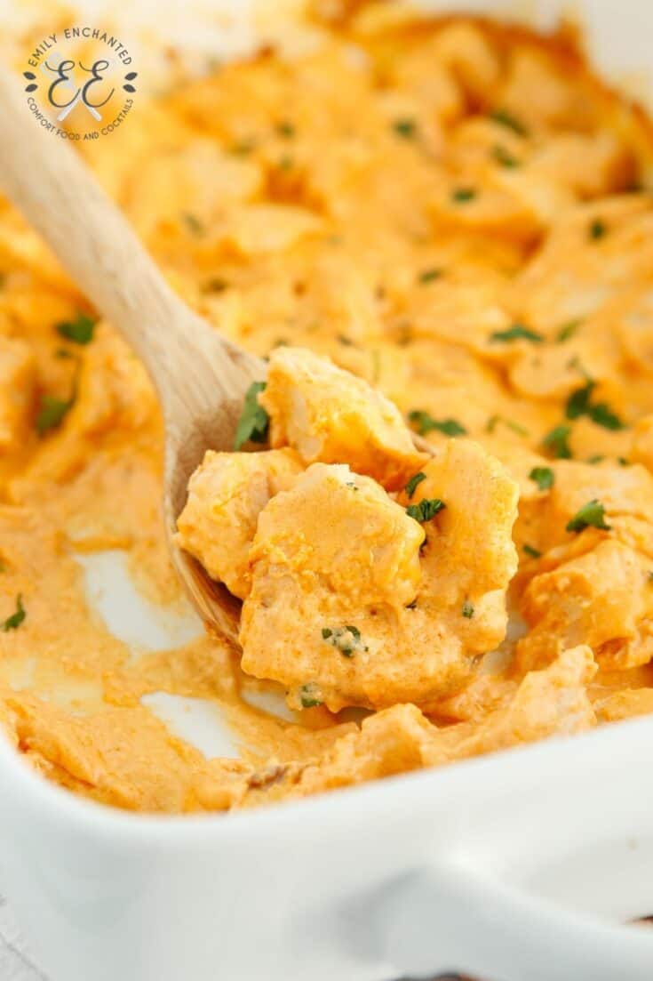 The Best Creamy Buffalo Chicken Bake with Hot Sauce