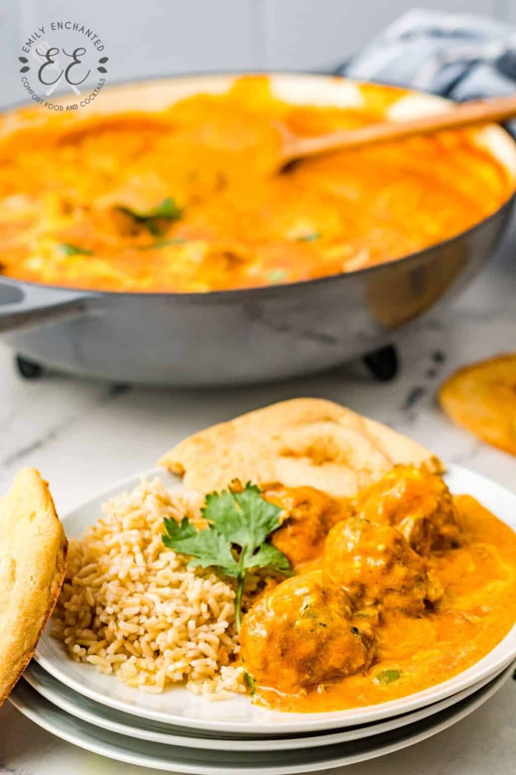 The Best Butter Chicken Meatballs with Butter Curry Sauce