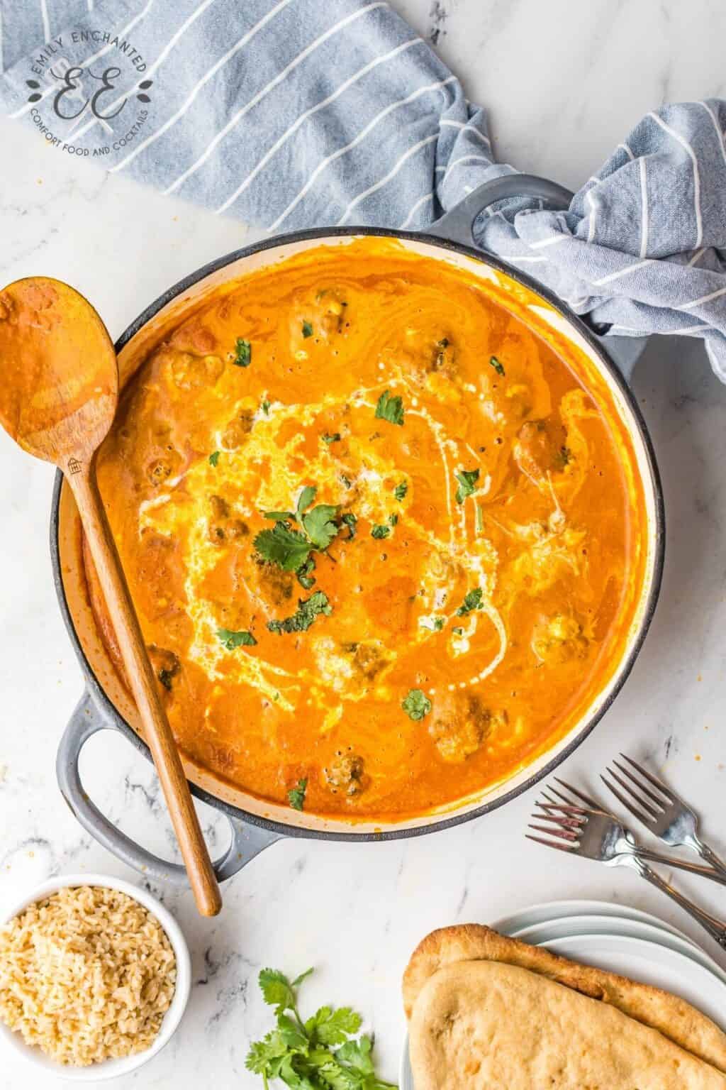 The Best Butter Chicken Meatballs with Butter Curry Sauce