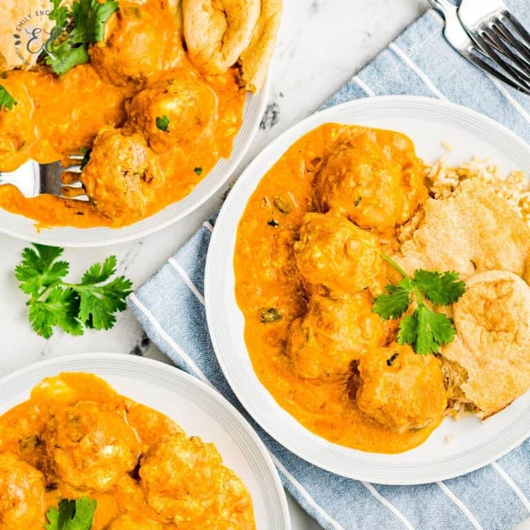 The Best Butter Chicken Meatballs with Butter Curry Sauce