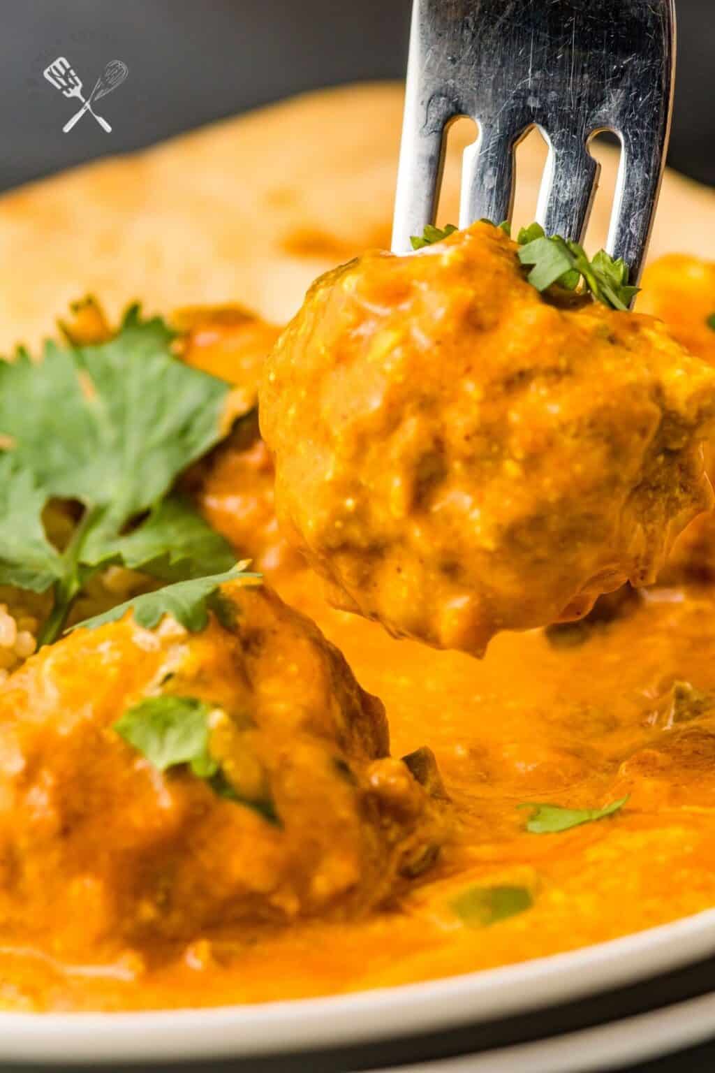 The Best Butter Chicken Meatballs with Butter Curry Sauce