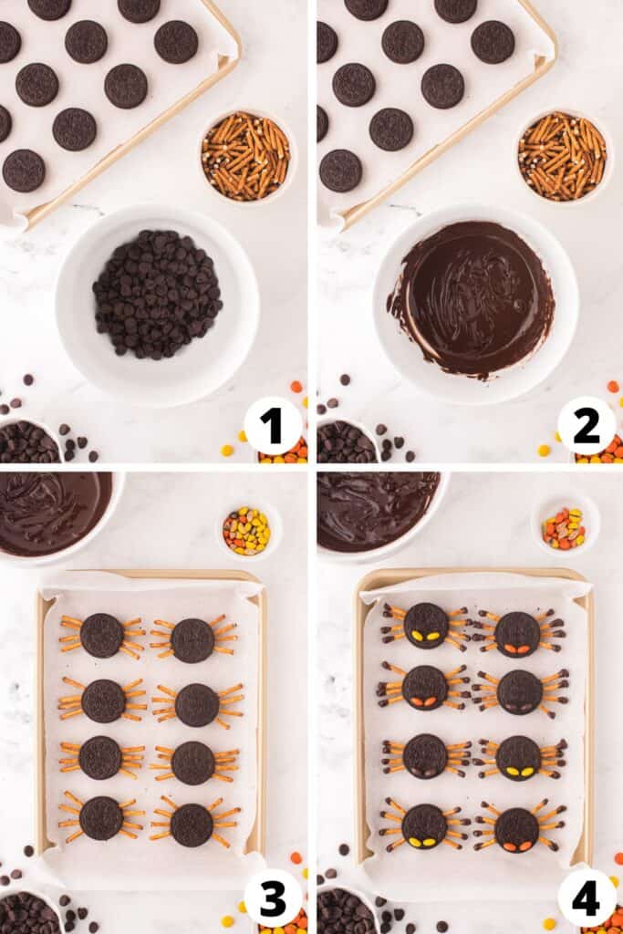 Easy Oreo Spiders Halloween Cookies