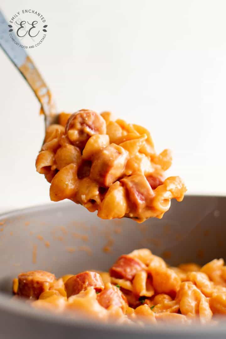The Best Hot Dog Pasta with Cheesy Tomato Sauce
