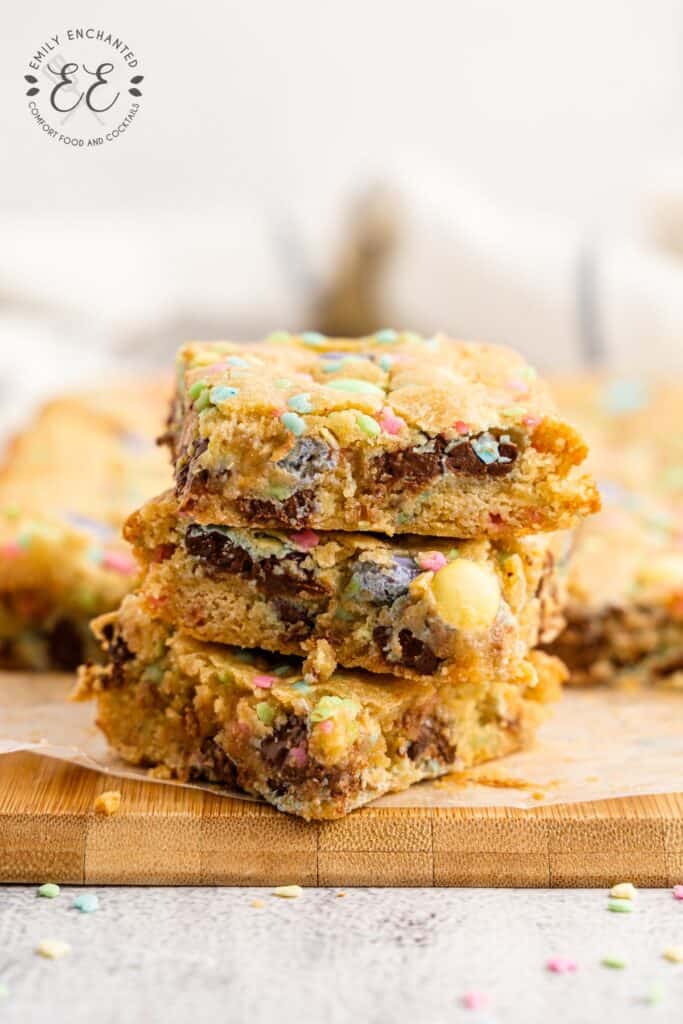 The Best Easter Blondies Dessert Bars with Pastel M&Ms