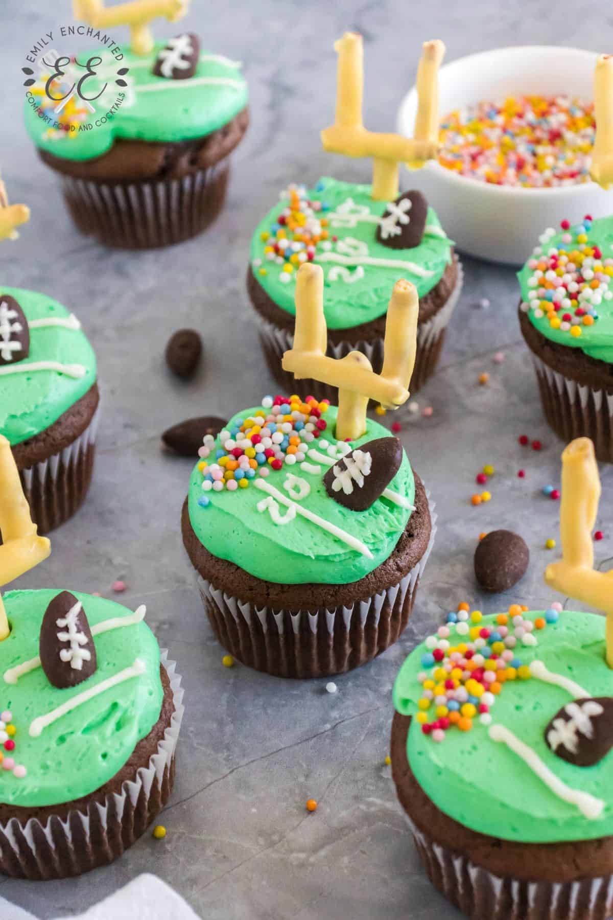 Fun Football Cupcakes for Game Day